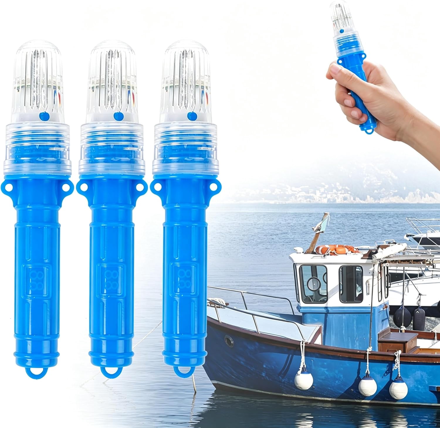 3 Pack Waterproof LED Boat Flares Marine Emergency Signal Light for ...