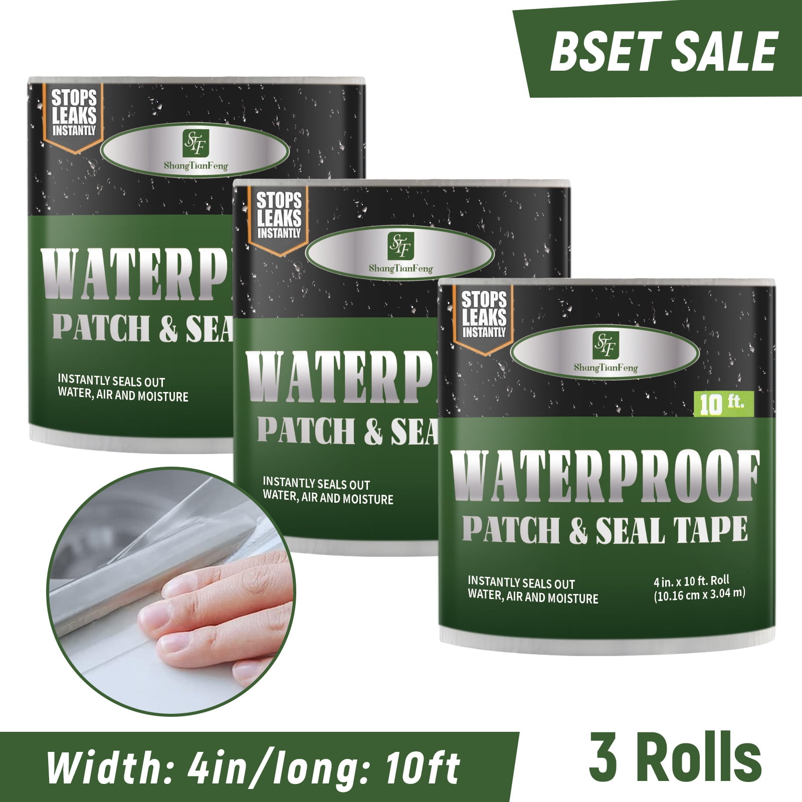 3 Pack Waterproof Patch Seal Tape, Fast Repair and Restore Roof Joints ...