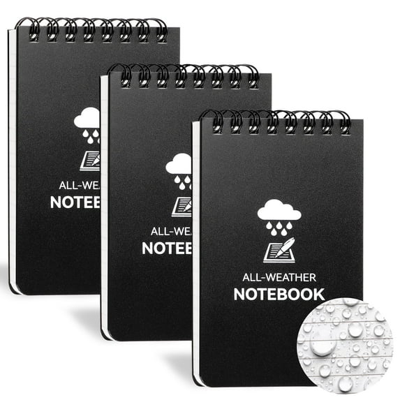 3 Pack All Weather Waterproof Notepad, 3 x 5 Inch Pocket Sized Notebook ...