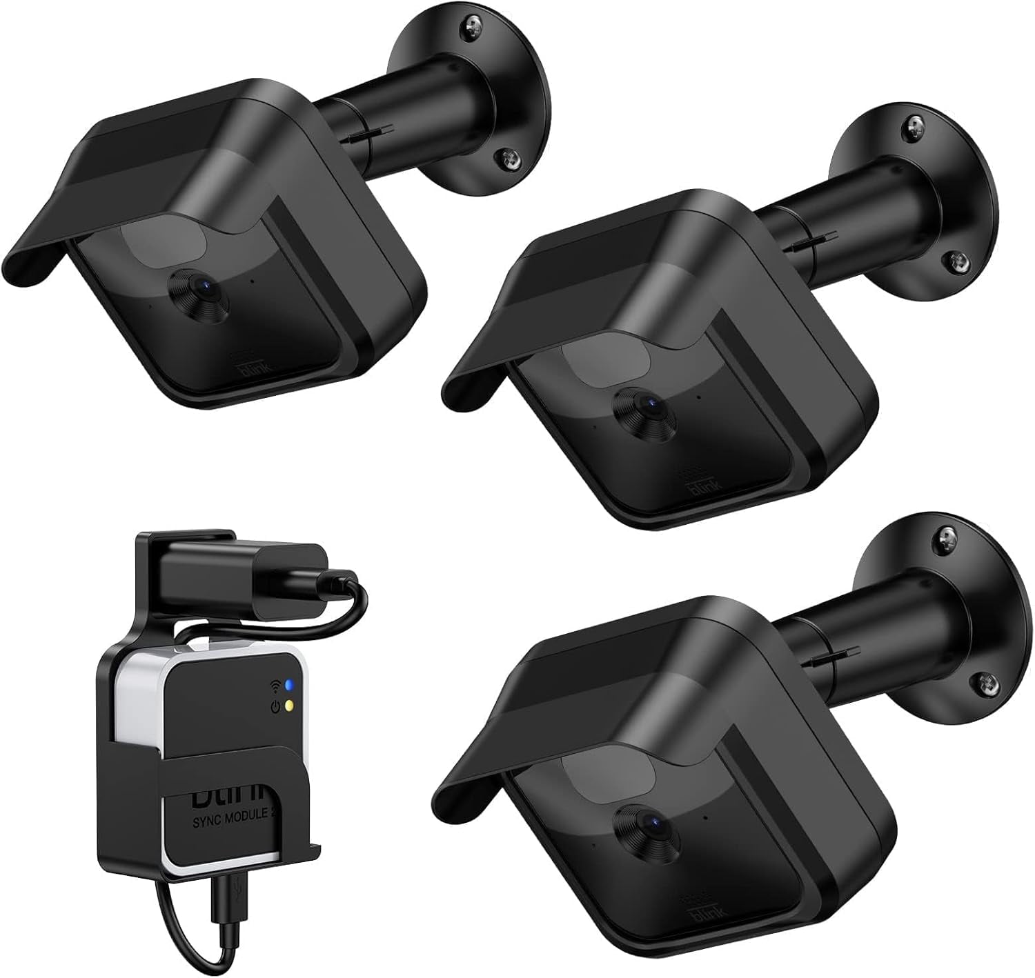 3-Pack Weatherproof Housing and Metal Wall Mounting Bracket for Outdoor ...