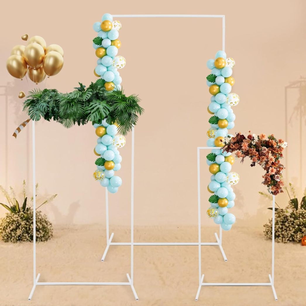 3 Pack Wedding Arch Backdrop Stand, Rectangular Metal Backdrop Stand ...