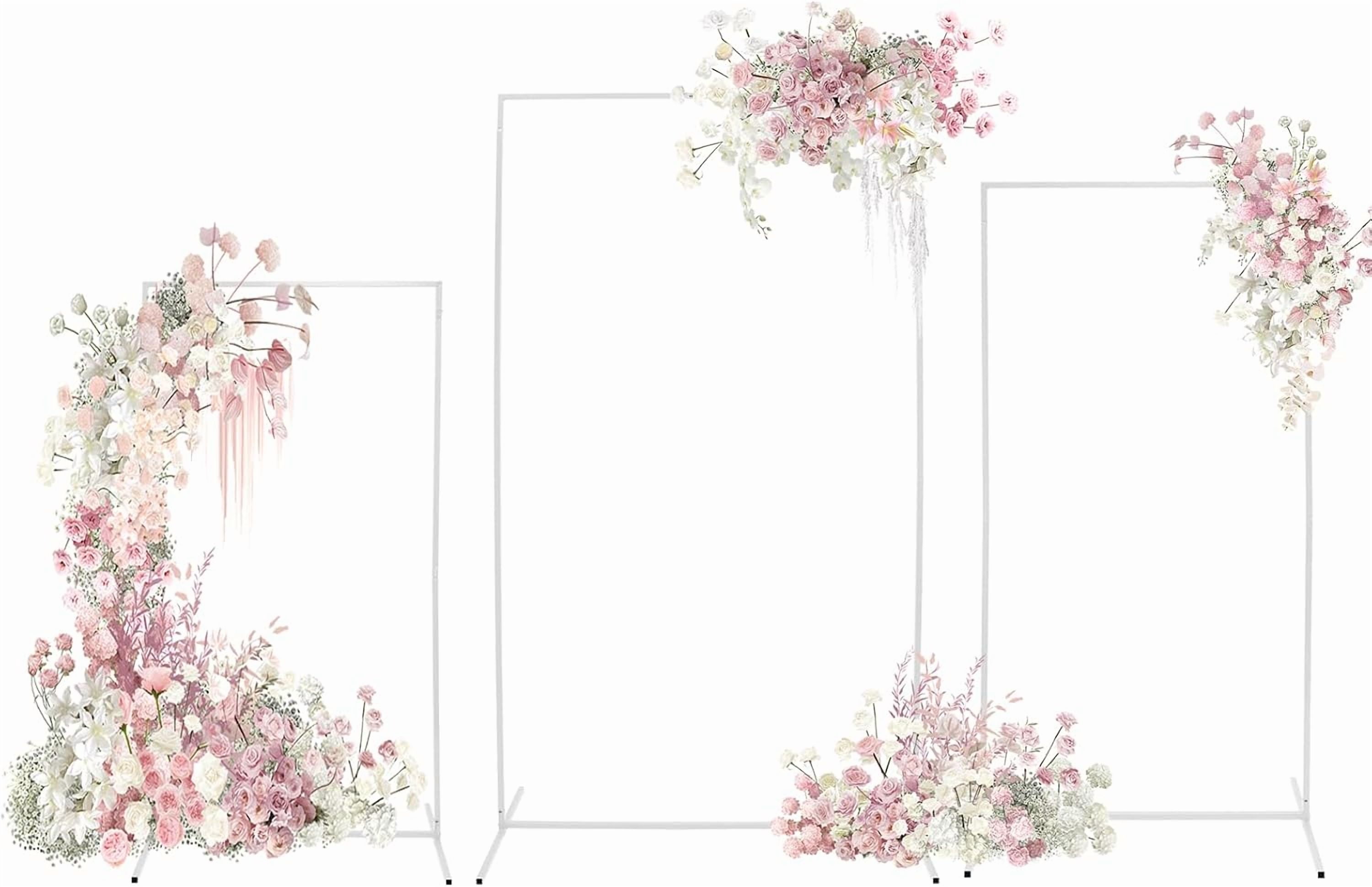 3 Pack Wedding Arch Backdrop Stand, Rectangular Metal Backdrop Stand ...