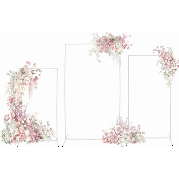 3 Pack Wedding Arch Backdrop Stand, Rectangular Metal Backdrop Stand ...