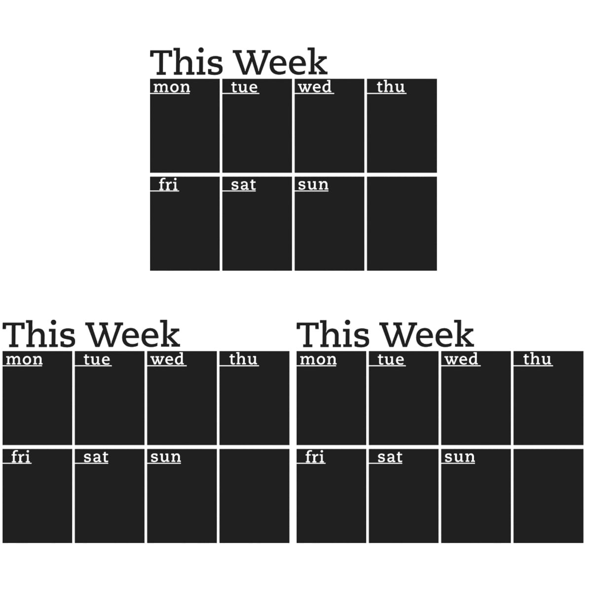 3 Pack Weekly Planner Blackboard for Wall Chalk Chalkboard Sticker ...