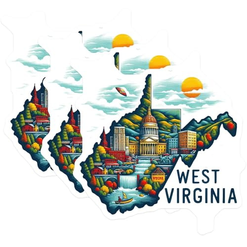 (3 Pack) West Virginia Decals - WV State Pride - Laptop Decals - 3 ...