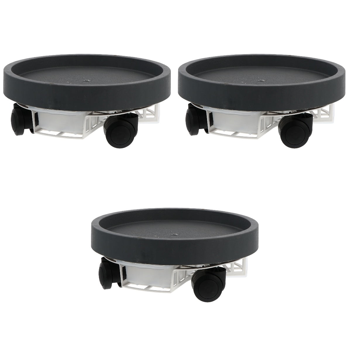 3 Pack Wheeled Planter Tray Stand with Rolling Wheels Flowerpot ...