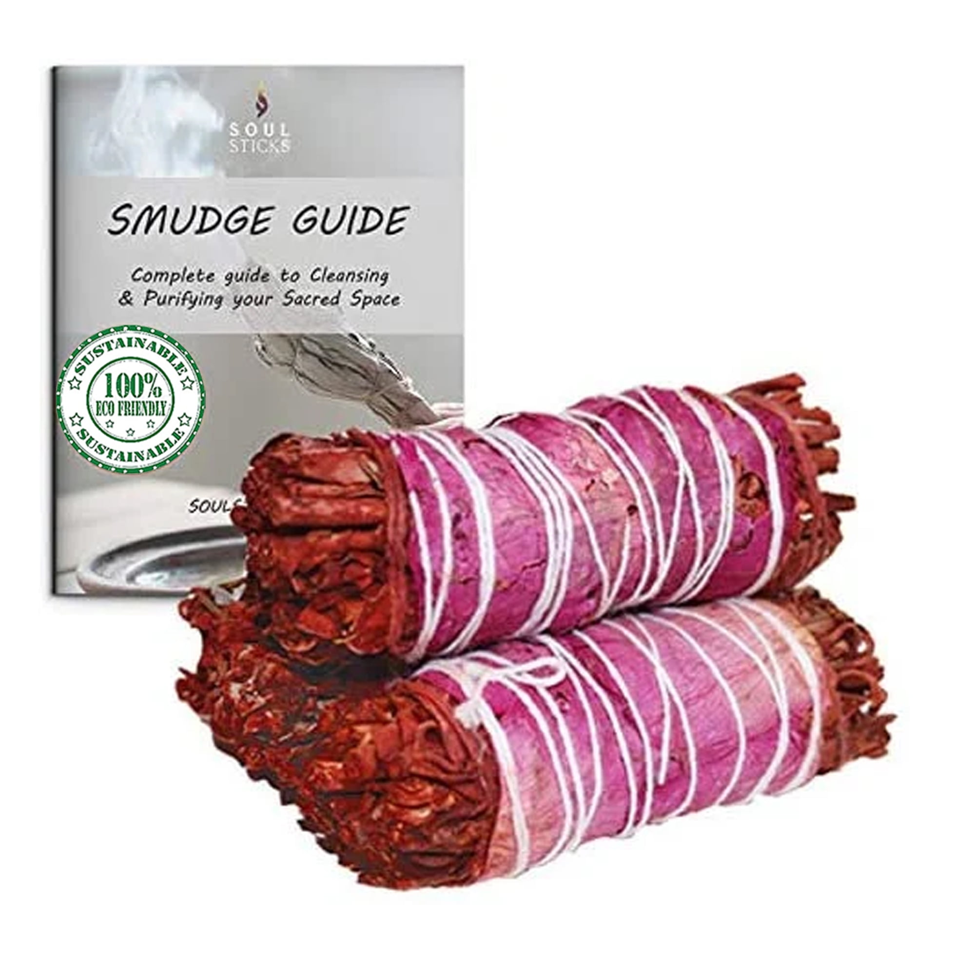 3 Pack White Sage Dragon's Blood Smudge Sticks with Rose Petals for Cleansing, Meditation, Yoga ...