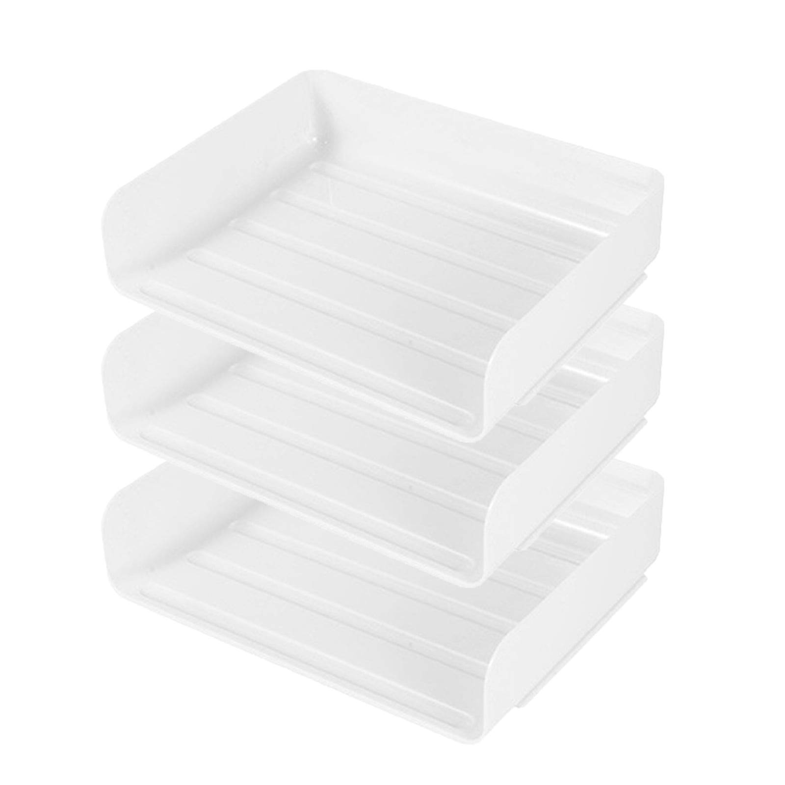 3 Pack White Stackable Letter Tray, A4 White Desk File Paper Organizer ...