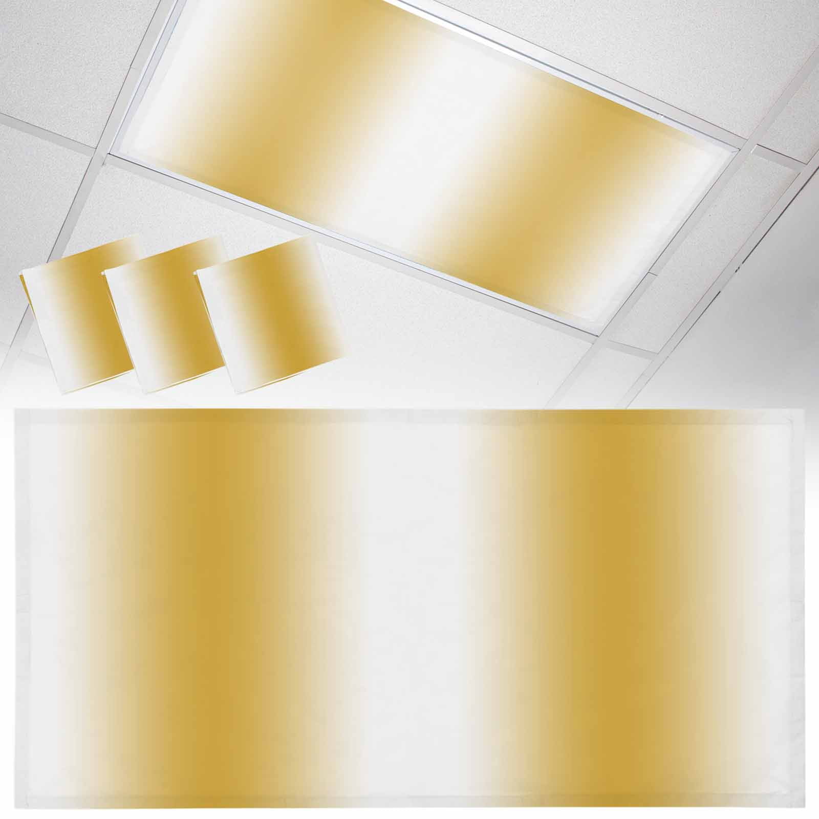 3 Pack White Yellow Fluorescent Light Covers for Ceiling Lights Gradient Modern Ombre Art ...