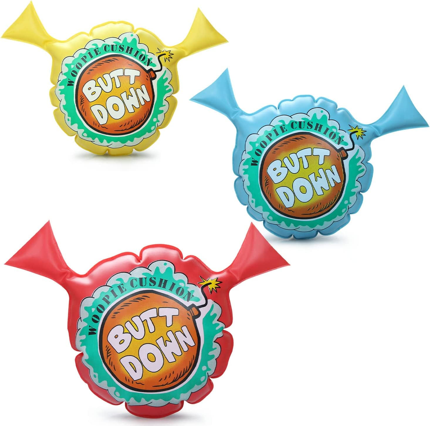 [3 Pack] Whoopee Cushion Set,Woopie Cushion Party Favor for [4,6,8 Inch ...