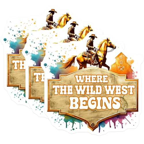 (3 Pack) Wild West Decals - Cowboy Horse Decals - Western Decor Sticker ...