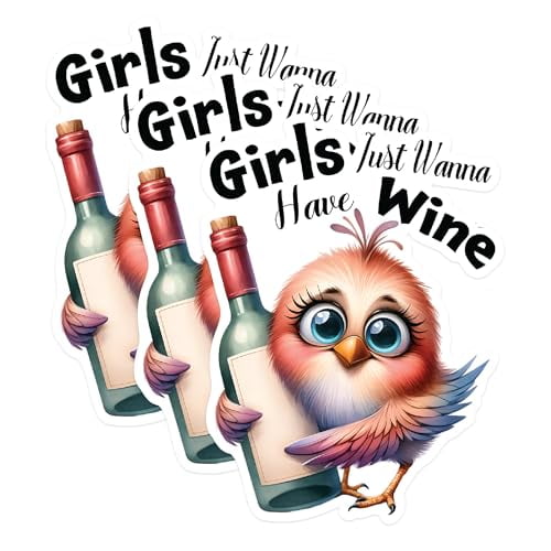 (3 Pack) Wine Lover Decals - Girls Just Wanna Have Wine Decal - Funny ...