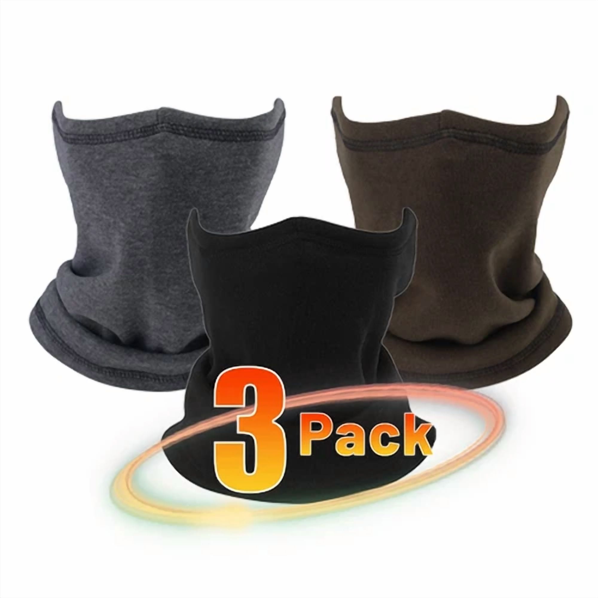3 Pack Winter Neck Warmers Fleece Face Mask Ski Scarf Thick Windproof ...