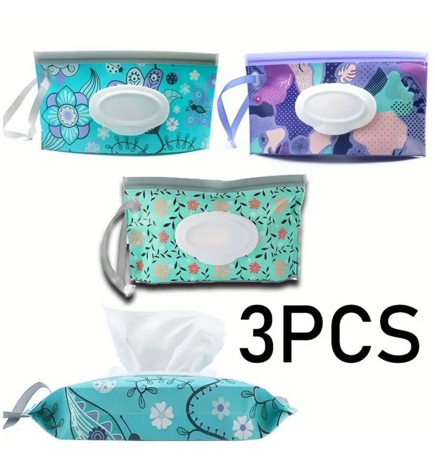 3 Pack Wipe Dispenser, Reusable Portable Wipe Holder, Wipes Container ...