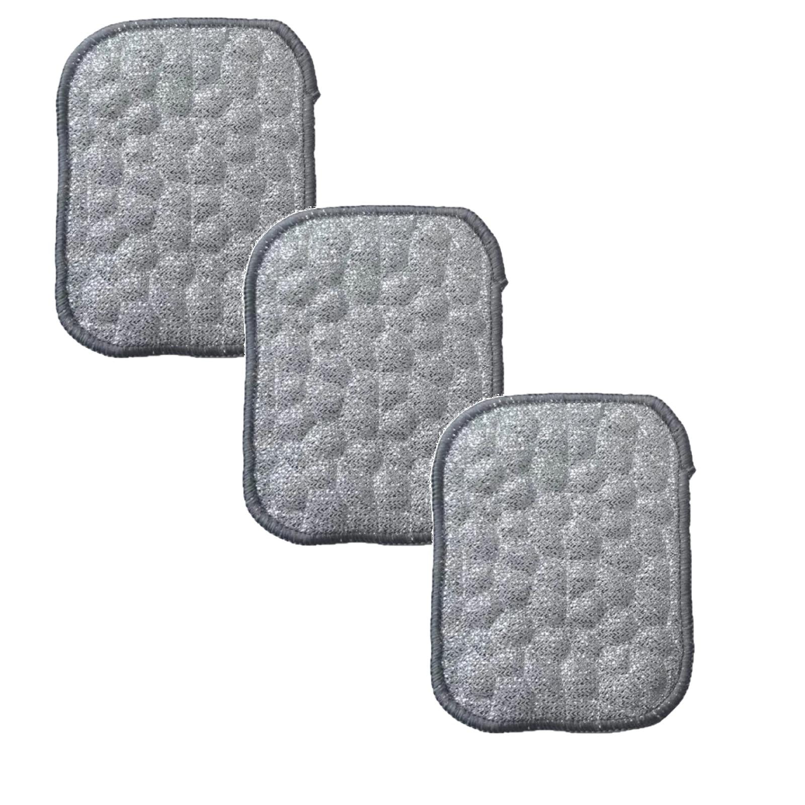 3-Pack Wire Dishwashing Rags, Non-Scratch Silver Mesh Dishcloth for ...