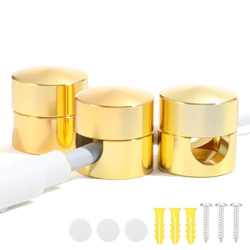 3 Pack Wire Holders, Desk Cable Holders, Gold Adjustable Cable Holders ...