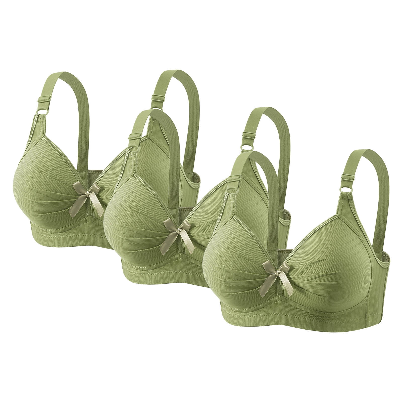 3 Pack Wireless Push up Bras for Women No Underwire Plus Size Bralette ...