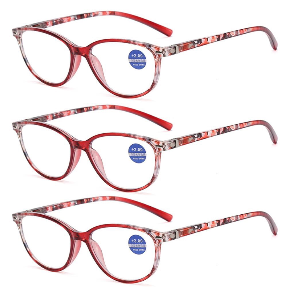 3 Pack Womans Presbyopic Glasses Spring Hinge Reading Glasses Blue ...