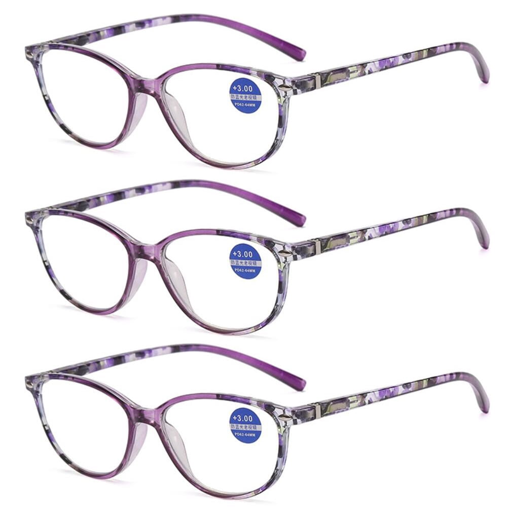 3 Pack Womans Presbyopic Glasses Spring Hinge Reading Glasses Blue ...