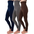 3-Pack Women High Waist Fleece Lined Tummy Control Full Length Leggings ...