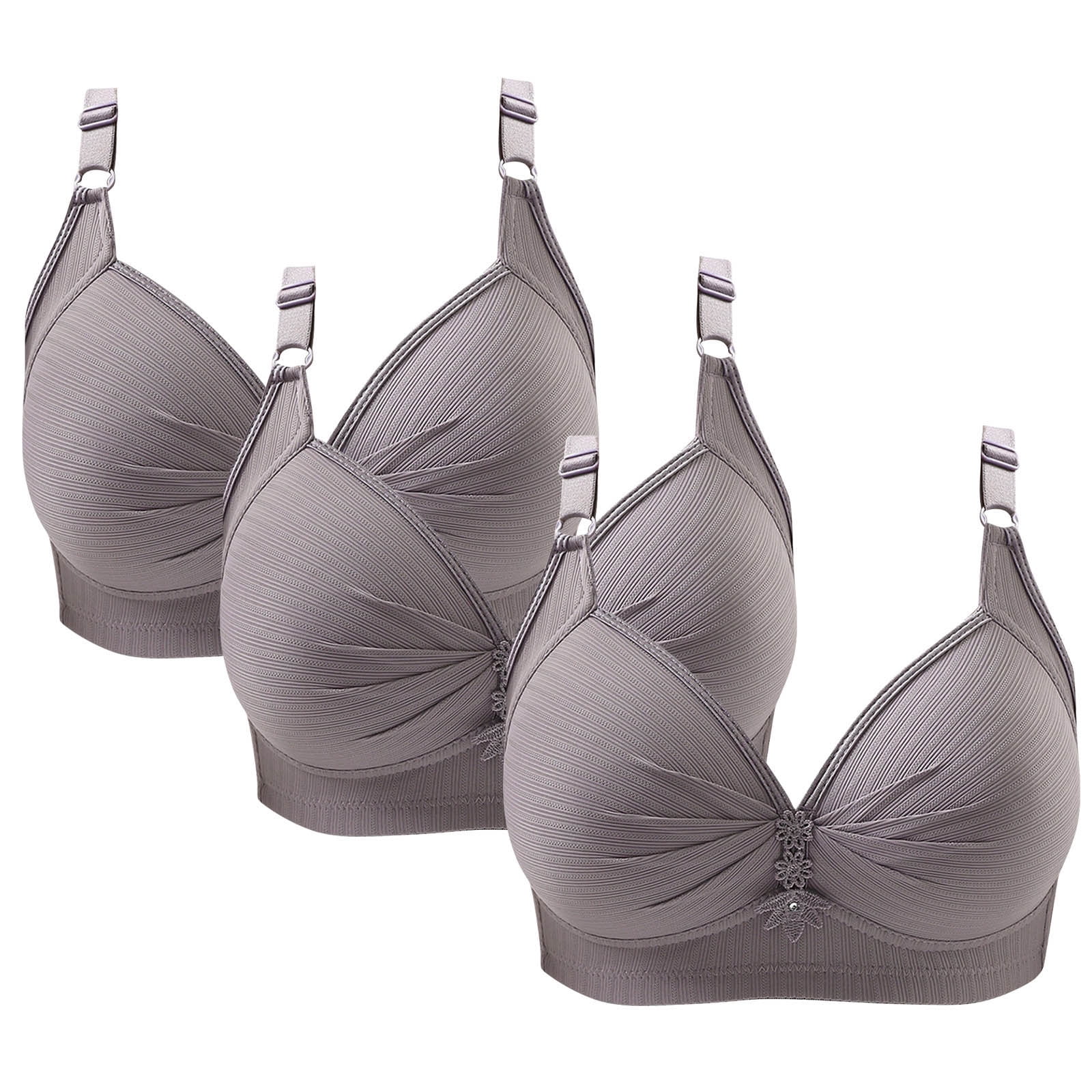 3 Pack Women Support Wireless T-Shirt Bra Plus Size Seamless ...