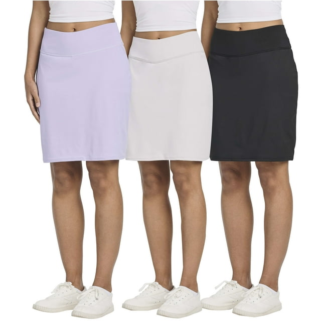 3 Pack: Women's 20" Golf Skirts Knee Length Skorts Athletic Modest Long ...