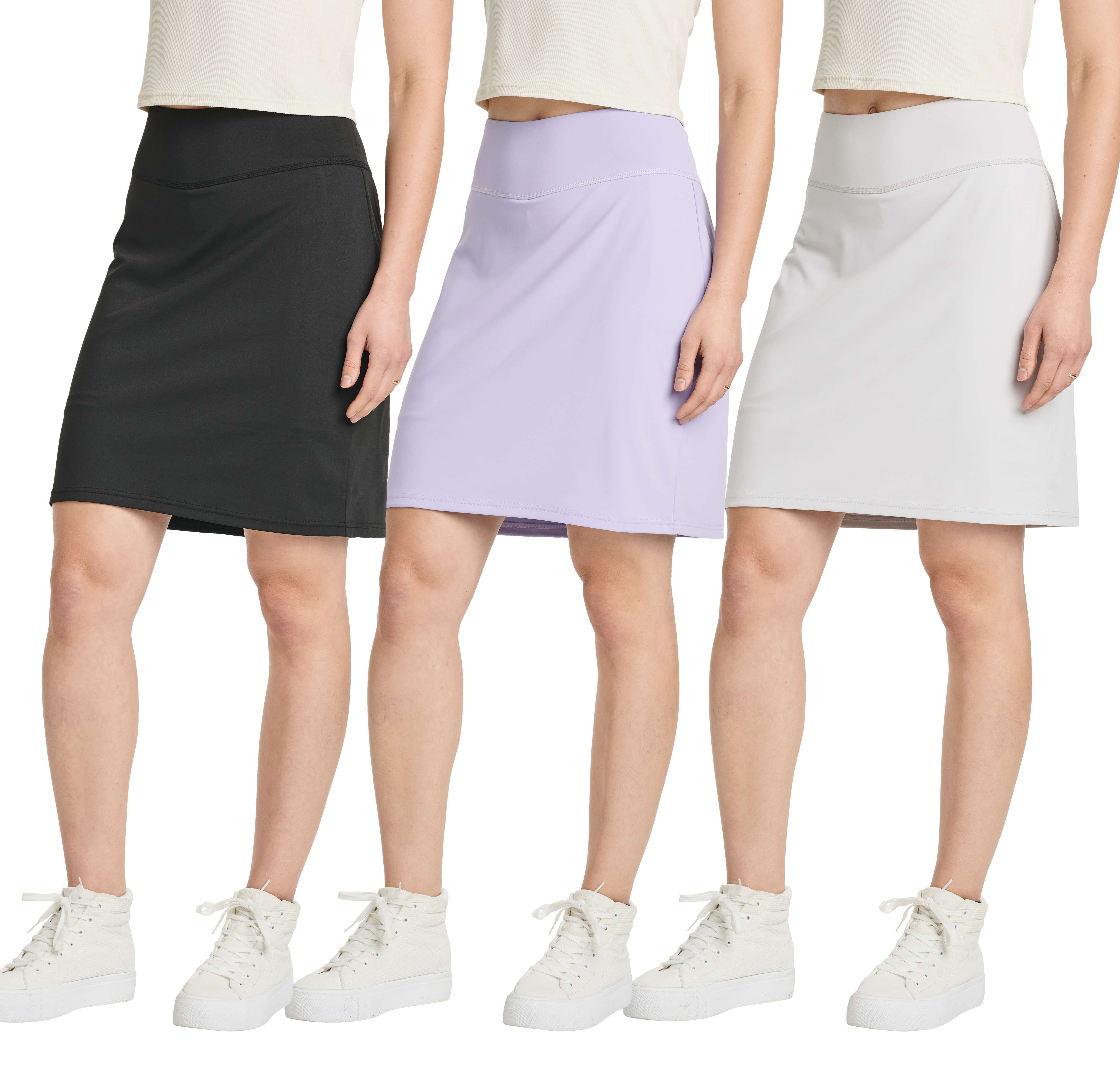 Free Shipping! 3 Pack: Women's 20" Golf Skirts Knee Length Skorts ...