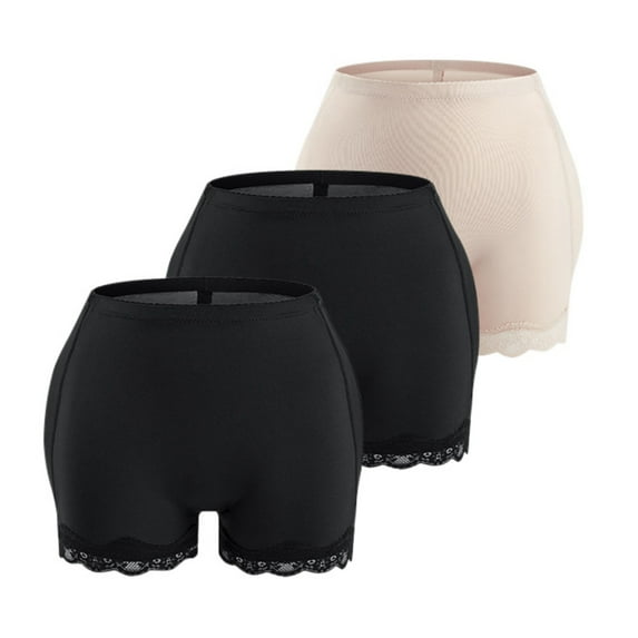 3 Pack Women's Butt Lifter Padded Lace Panties, Plus Size Seamless Hip ...