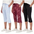 3-Pack: Women's Capri Silky Soft Open Bottom Sweatpants with Drawstring ...