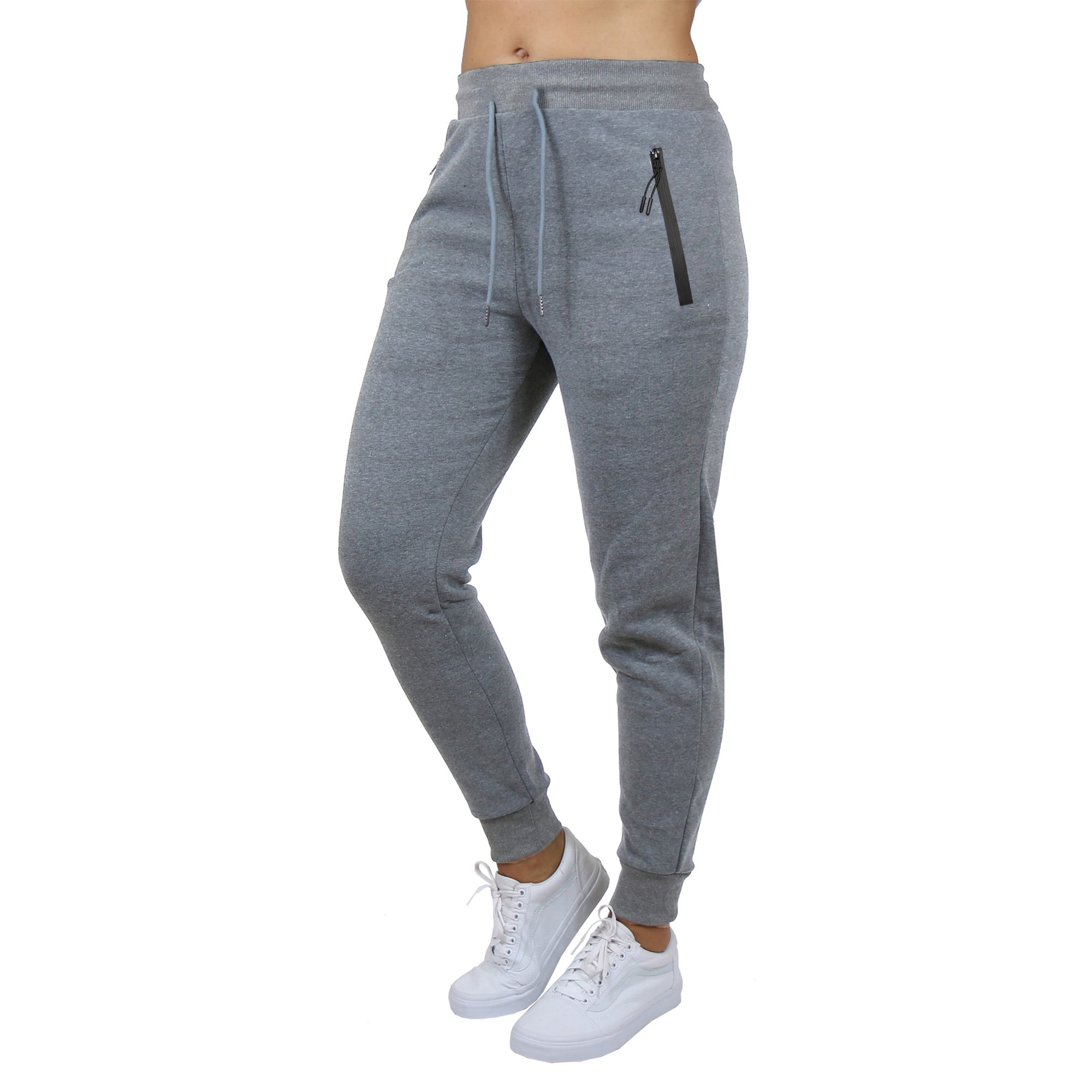 Women's Fleece-Lined Jogger Sweatpants With Zipper Side Pockets ...