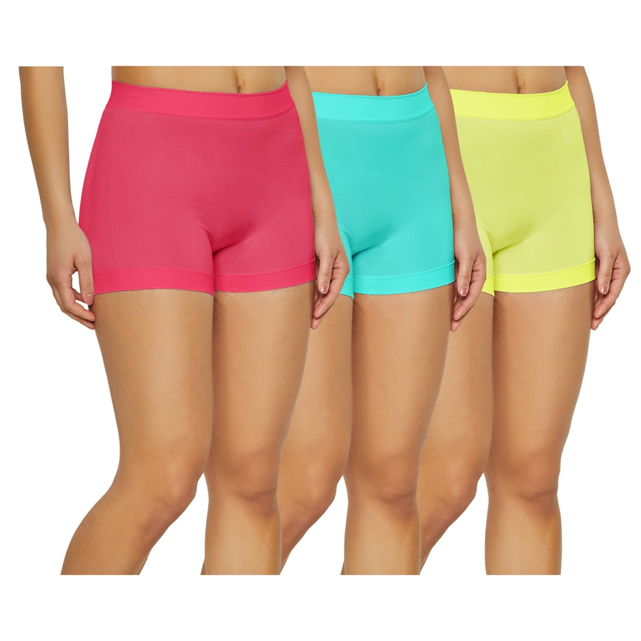 3-Pack Women's High Waisted Biker Bottom Shorts - Yoga Gym Running ...
