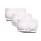 3 Pack Women's Plus Size Strapless Bras for Women Seamless Bandeau Crop ...