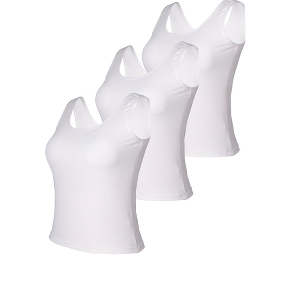3 Pack Women's Plus Size Tank Tops with Buit-in Bra, Women's Camisole ...