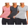3 Pack Women's Quick Dry V Neck Athletic T-Shirts, Moisture Wicking ...