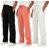 3 Pack: Women's Relaxed Fit Fleece Open Bottom Sweatpants Pockets ...