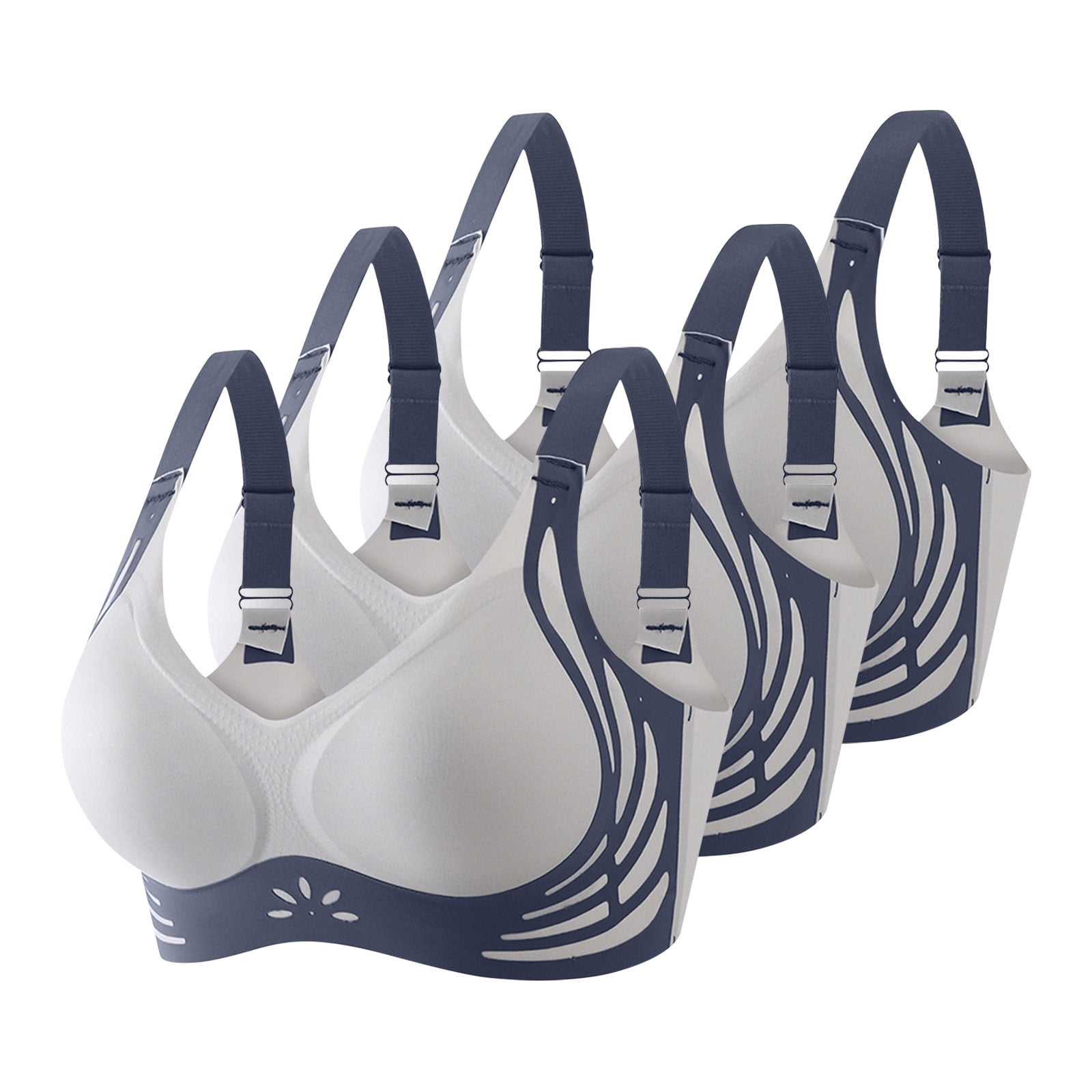 3 Pack Women's Seamless Push Up Bras No Underwire Full Coverage Soft ...