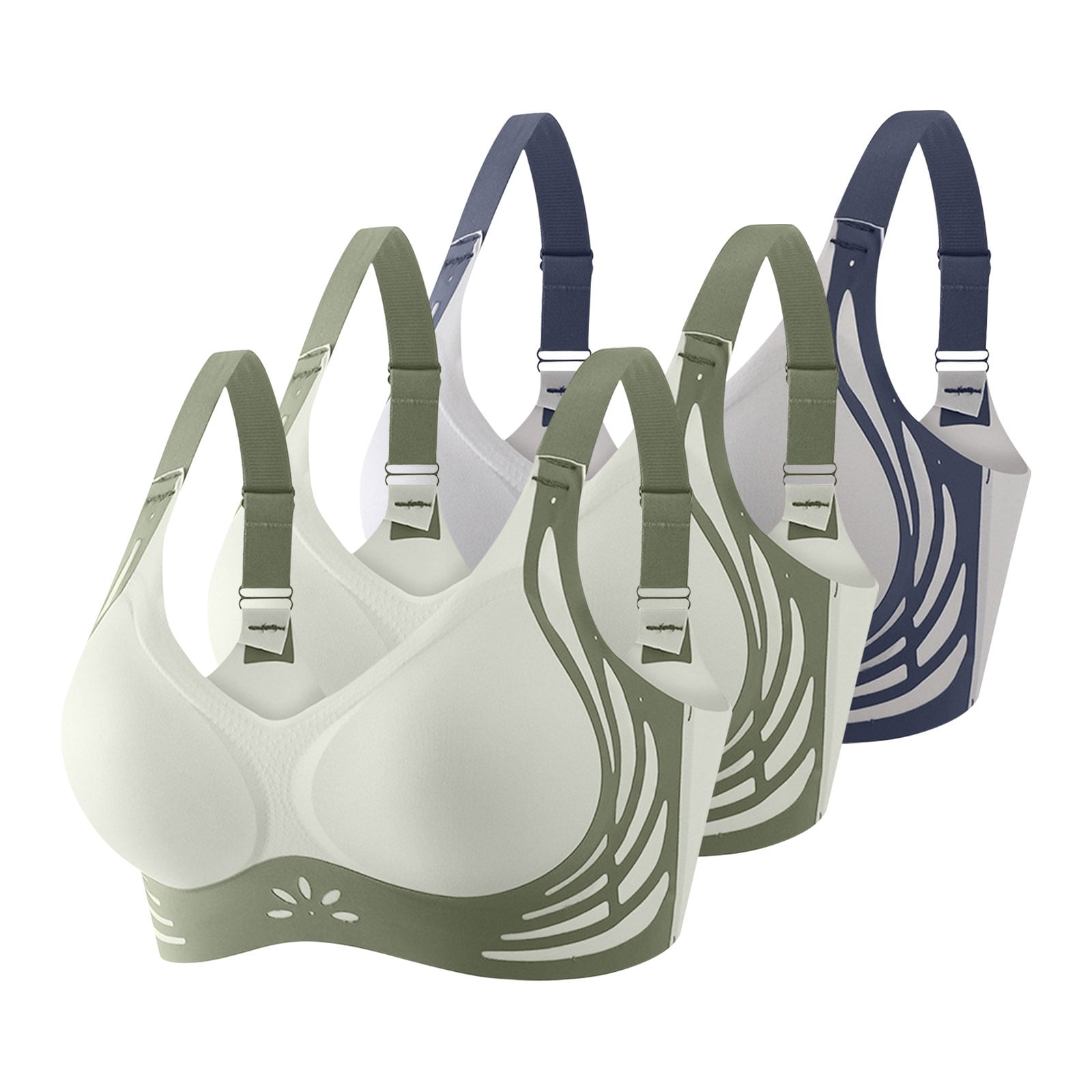 3 Pack Women's Seamless Push Up Bras No Underwire Full Coverage Soft ...