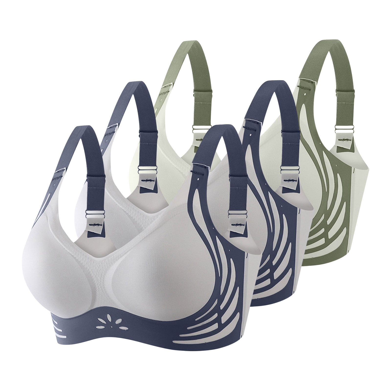 3 Pack Women's Seamless Push Up Bras No Underwire Full Coverage Soft ...