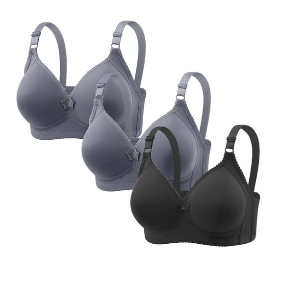 3-Pack Women's Seamless Support Bra Set for Everyday Wear, Soft Lifting ...