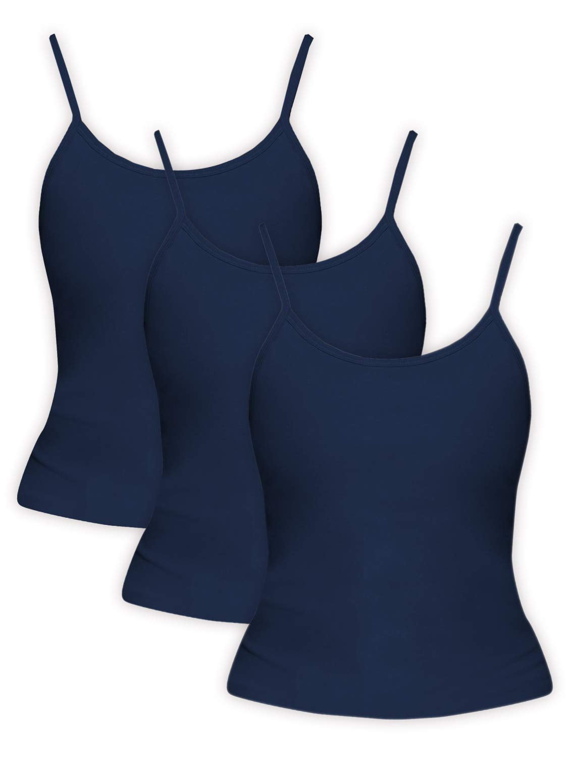 Hanes Women`s Stretch Cotton Cami with Built-In Shelf Bra (Pack of 3) 3 ...