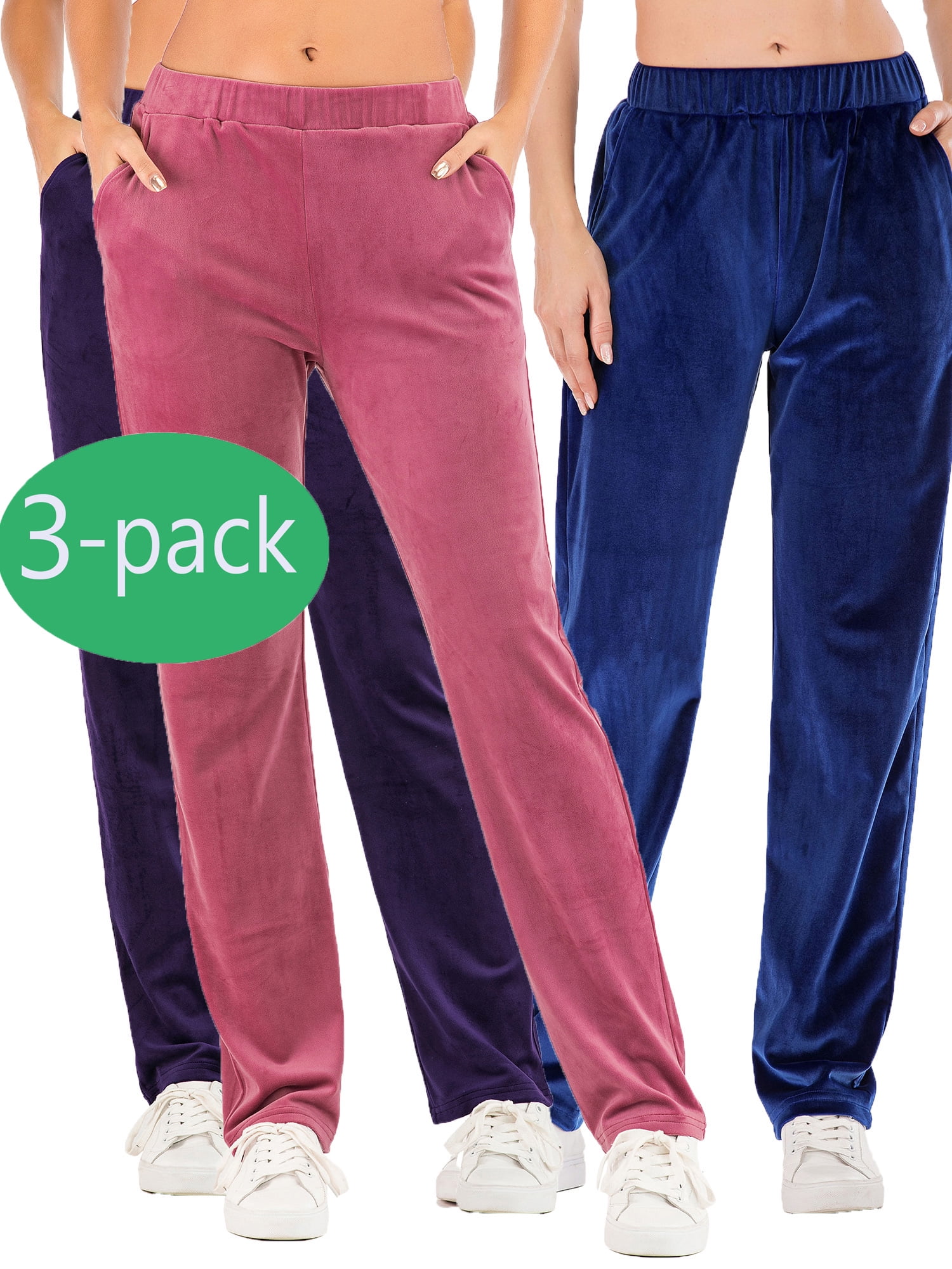 3 Pack Women's Sweatpants Sweatsuit Womens Jogger Sweatpants Velvet ...