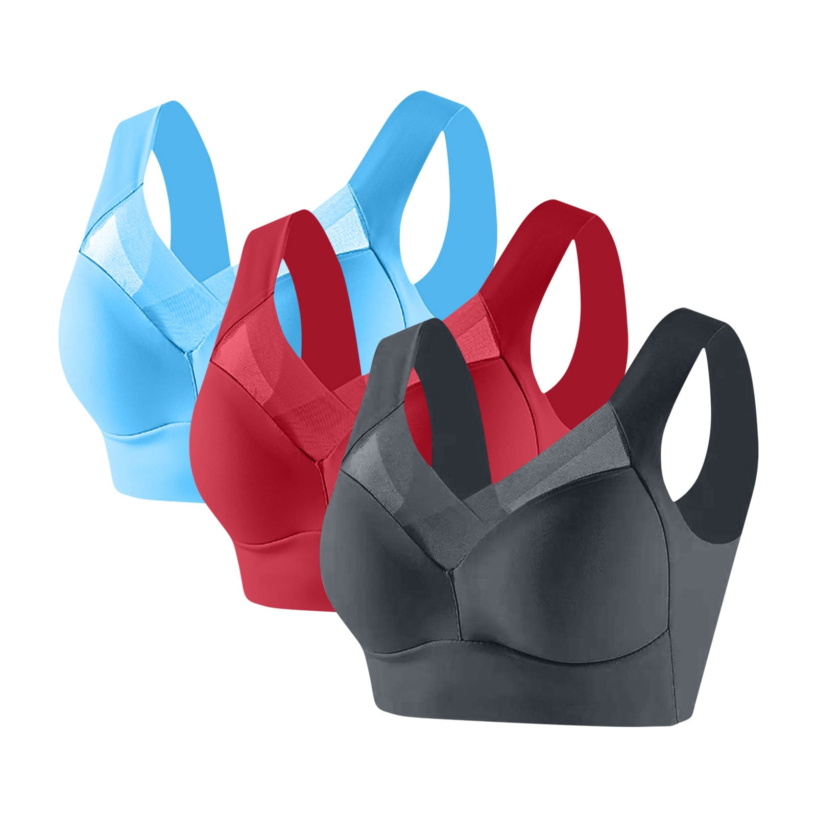 3 Pack Women's Wire Free Bras - Ultra Comfort Everyday Seamless ...