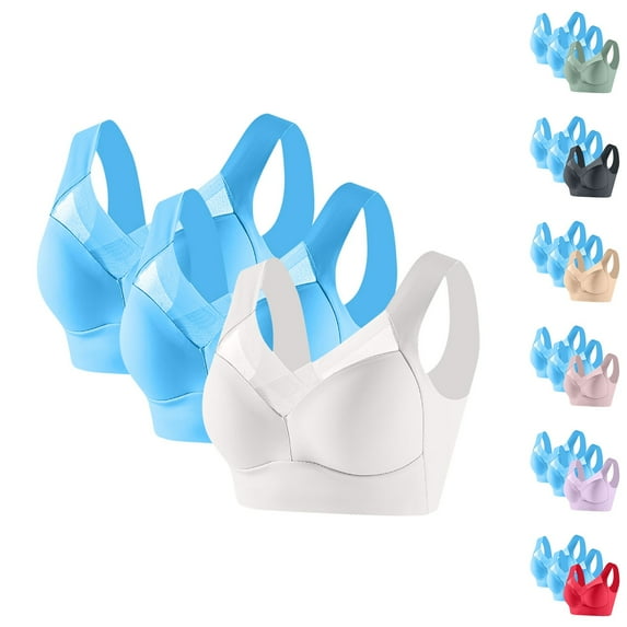 3-Pack Women's Wire-Free Comfort Bra - Ultra Soft Seamless Yoga Bra for ...