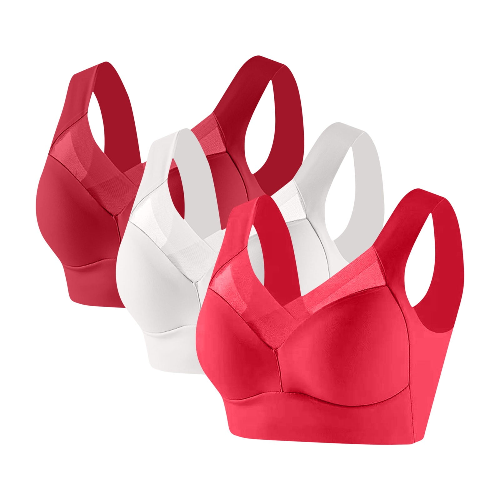 3 Pack Women's Wireless Comfort Bras - Ultra Soft Seamless Yoga Sports ...