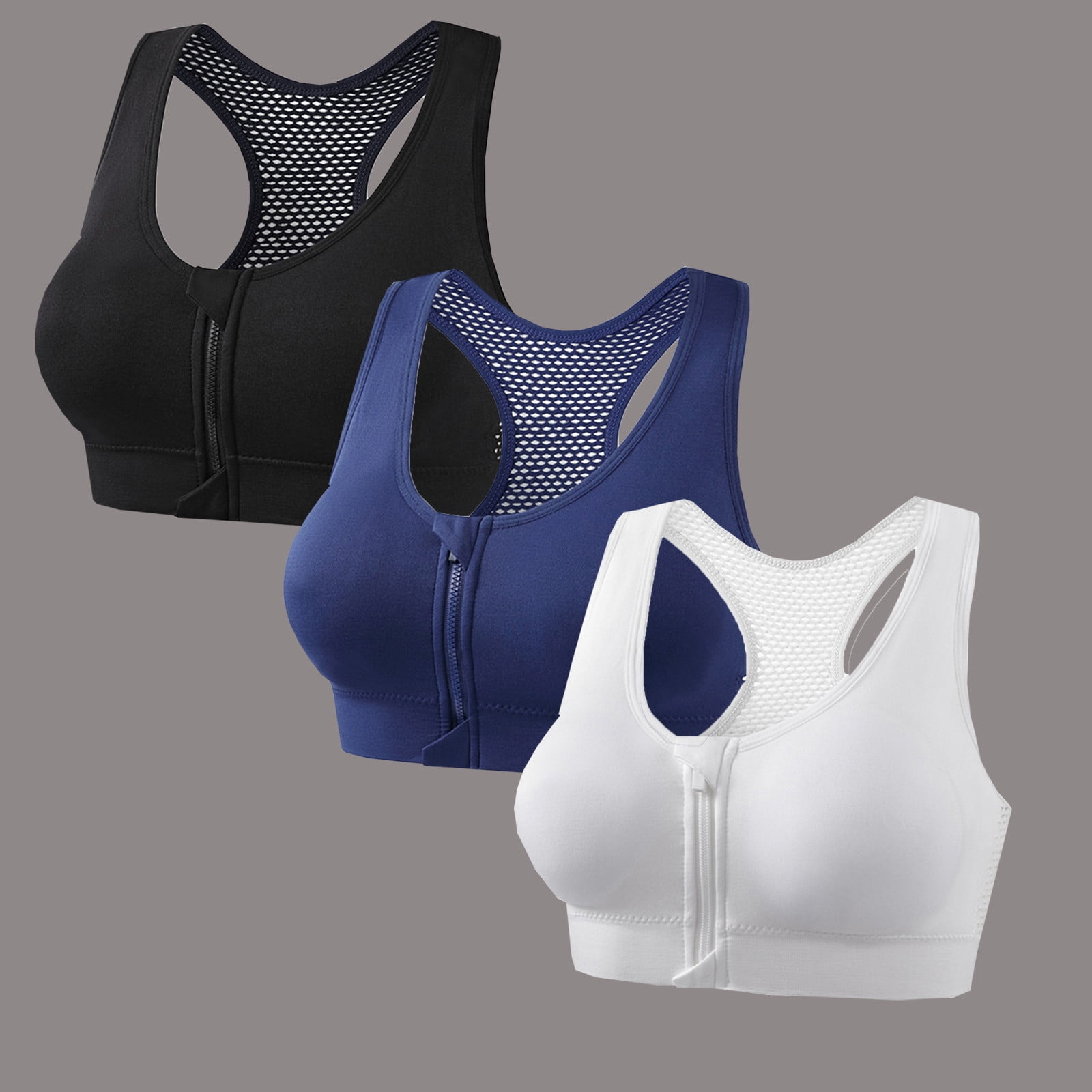 3 Pack Women's Wireless Sports Bra Tank Top, Solid Color Ultra Soft ...