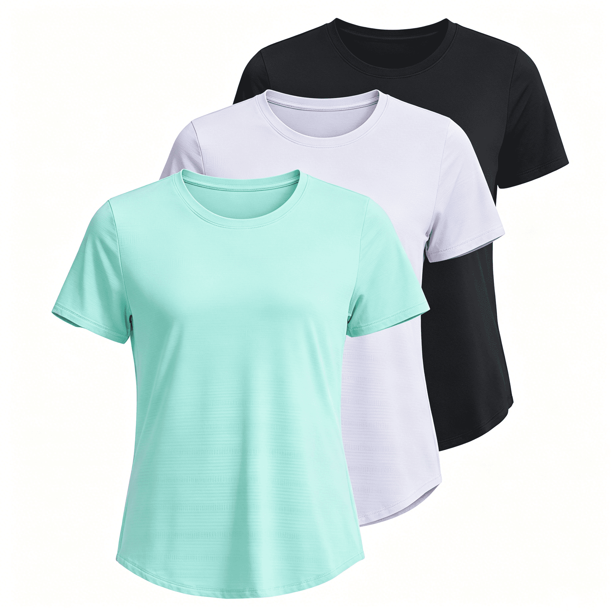 3 Pack Women's Workout Tops, Short Sleeve UPF 50+ Rash Guard Athletic ...