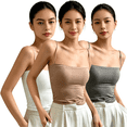 3 Pack Womens Cami Tank Tops Double Lined Spaghetti Strap Square Neck ...