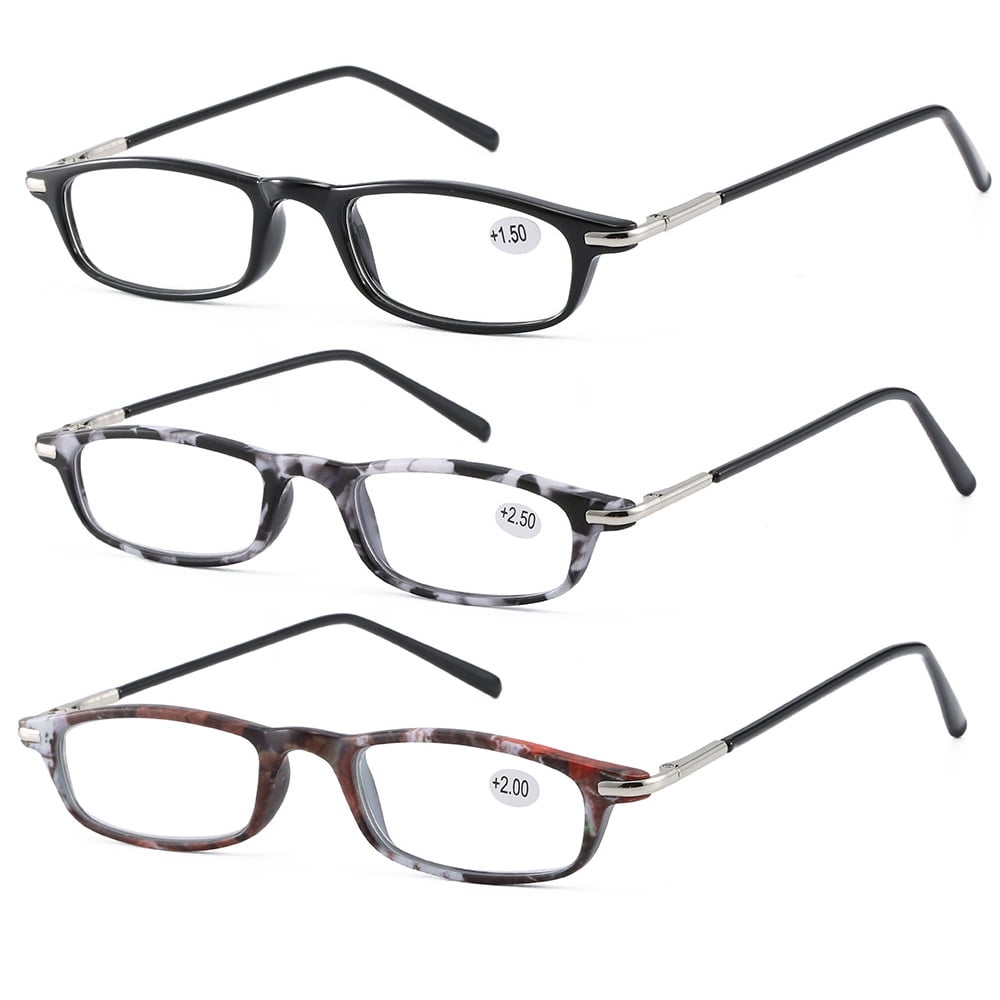 3 Pack Womens Fashion Reading Glasses Ultralight Portable Rectangle ...