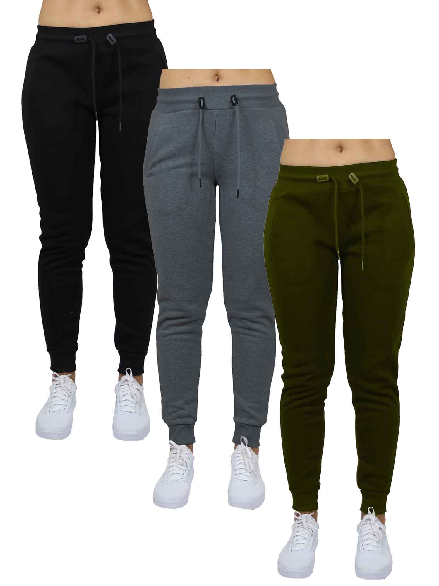 3-Pack Womens Loose Fit French Terry Fashion Jogger Lounge Pants (S-2XL ...