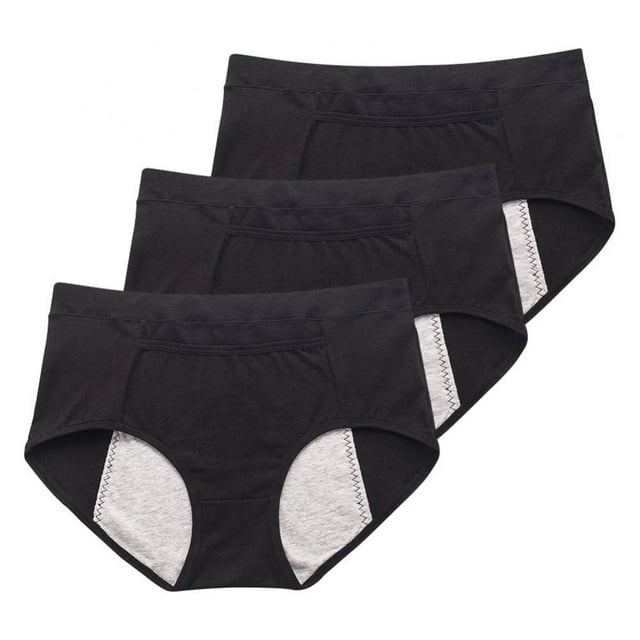 3 Pack Womens Menstrual Period Panties Cotton Leak Proof Underwear